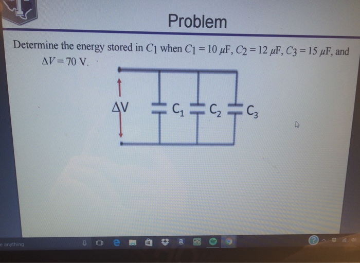 Solved Determine the energy stored in C_1 when C_1 = 10 muF, | Chegg.com