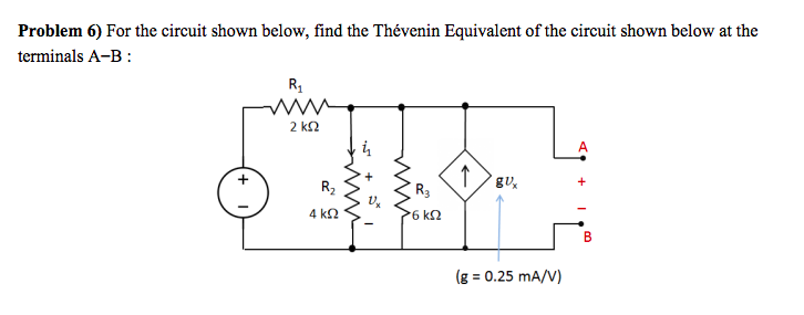 Solved For the circuit shown below, find the Thevenin | Chegg.com
