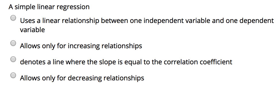 Solved A simple linear regression Uses a linear relationship | Chegg.com