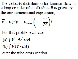 Solved The velocity distribution for laminar flow in a long | Chegg.com