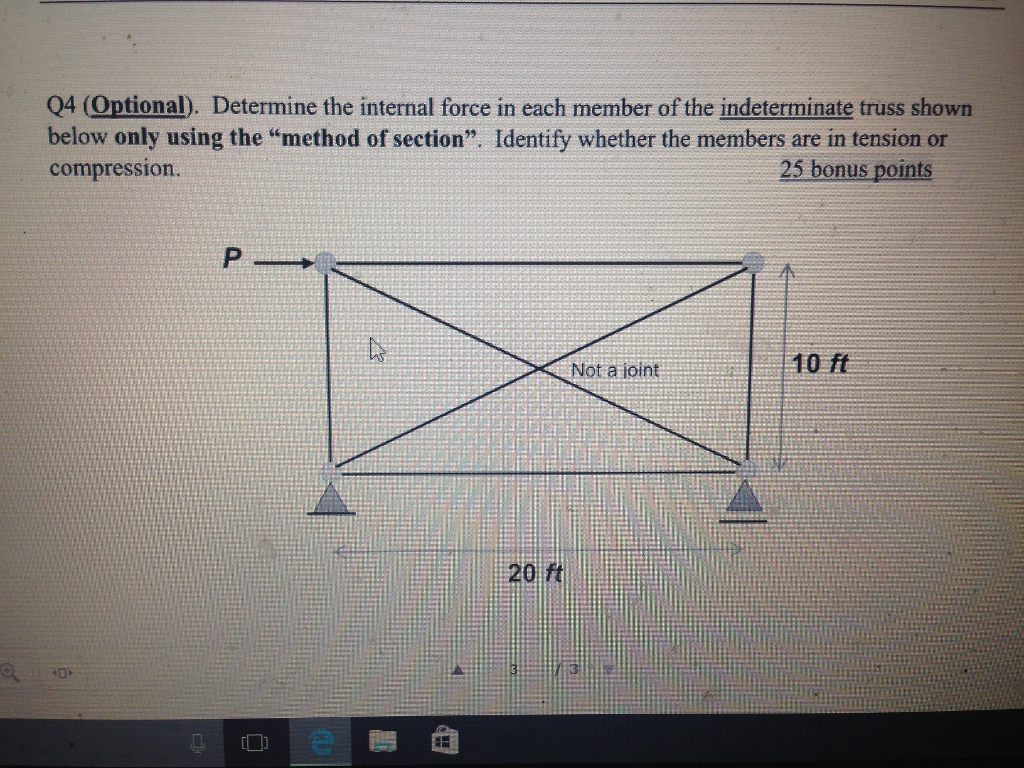 Solved Determine the internal force in each member of the | Chegg.com