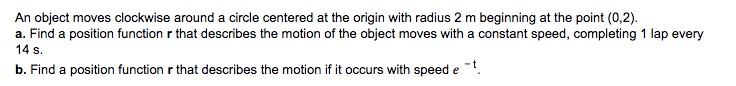 Solved An object moves clockwise around a circle centered at | Chegg.com