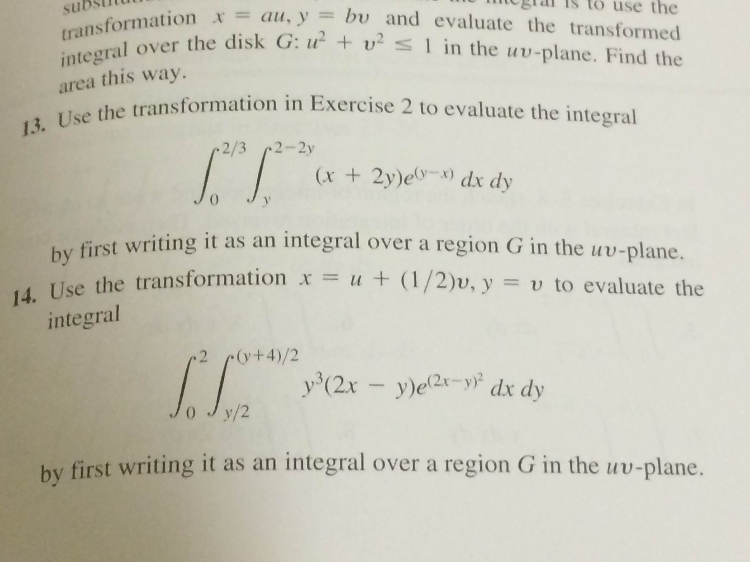 Solved Use the transformation in Exercise 2 to evaluate the | Chegg.com