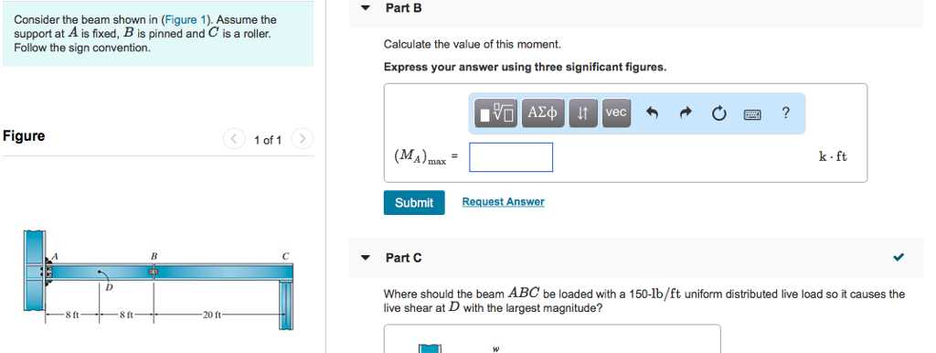 Solved Part B Consider the beam shown in (Figure 1). Assume | Chegg.com