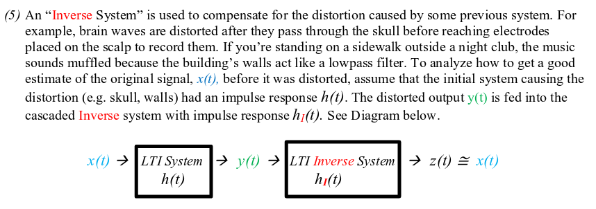 Solved (5) An "Inverse System" is used to compensate for the | Chegg.com
