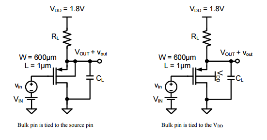 Solved 4. Common drain bulk connection schemes: Consider the | Chegg.com
