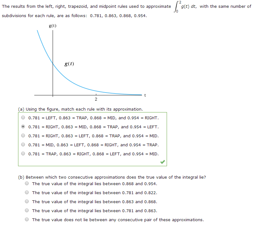 Solved The results from the left, right, trapezoid, and | Chegg.com