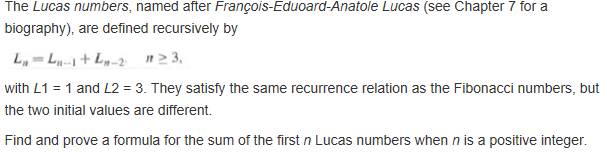 Solved The Lucas numbers, named after | Chegg.com