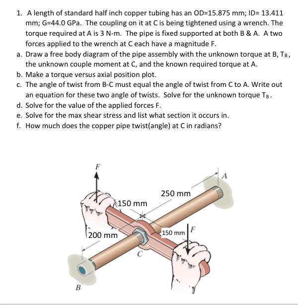 Solved A length of standard half inch copper tubing has an | Chegg.com