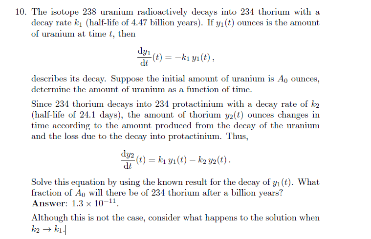 Solved The isotope 238 uranium radioactively decays into 234 | Chegg.com