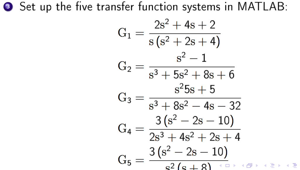 Solved O For the TFs, use a MATLAB for loop to: (a) Find the | Chegg.com
