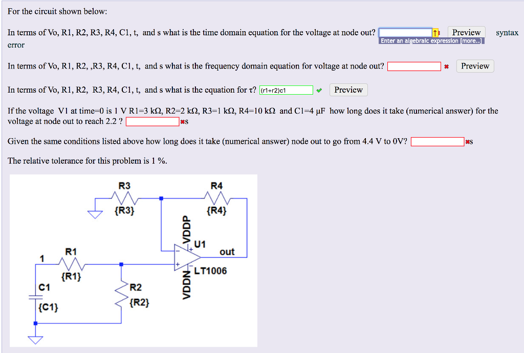 Solved For the circuit shown below In terms of Vo, R1, R2, | Chegg.com
