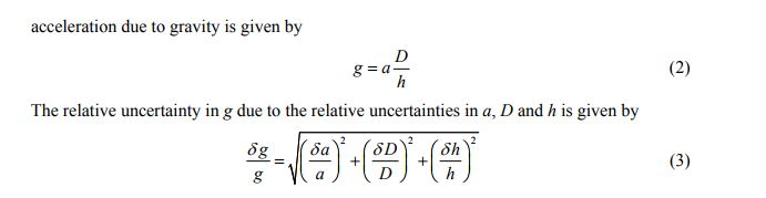 Solved acceleration due to gravity is given by The relative | Chegg.com