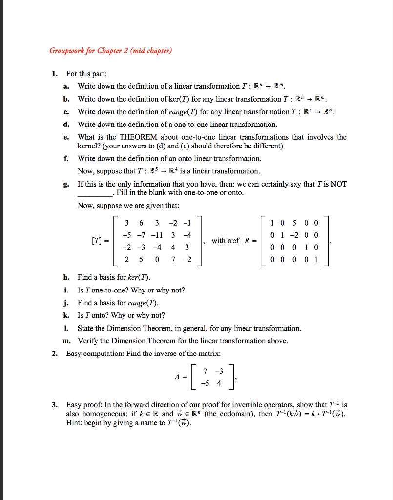 Solved Groupwork for Chapter 2 (mid chapter) i. For this | Chegg.com