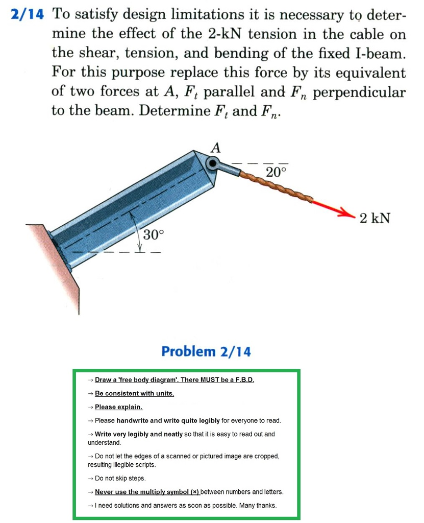 Solved 2/14 To satisfy design limitations it is necessary to | Chegg.com