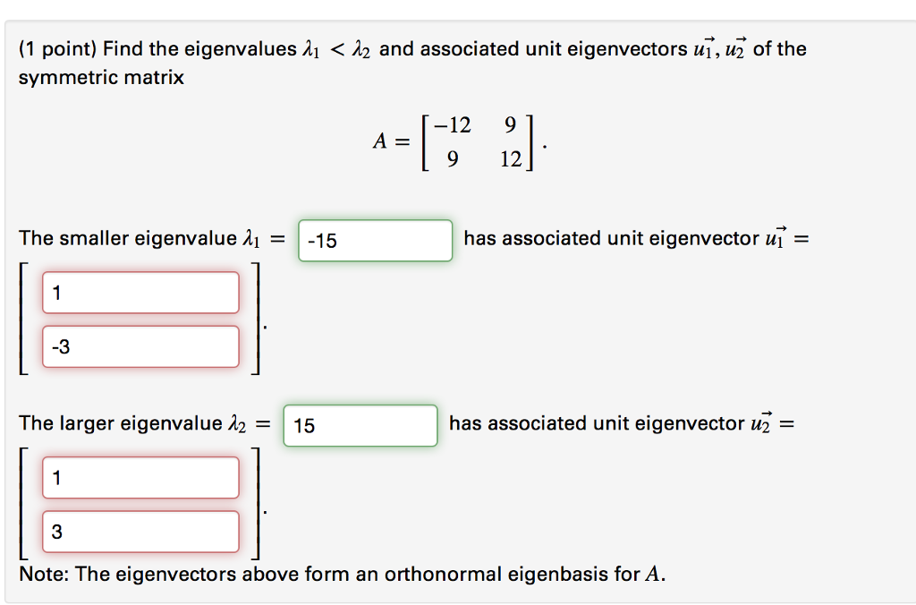 Solved Matrix eigenvalues questions. Please answer all | Chegg.com