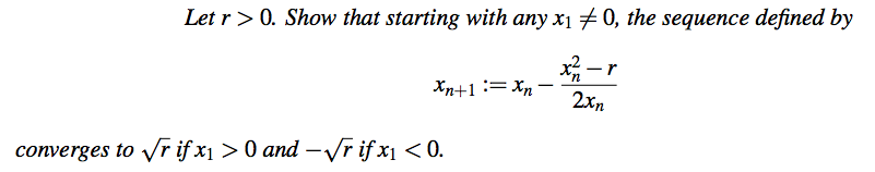 Solved Let r > 0. Show that starting with any x_1 notequalto | Chegg.com