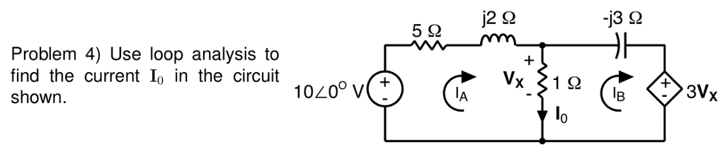 Solved j2 Ω -3 Ω Problem 4) Use loop analysis to find the | Chegg.com