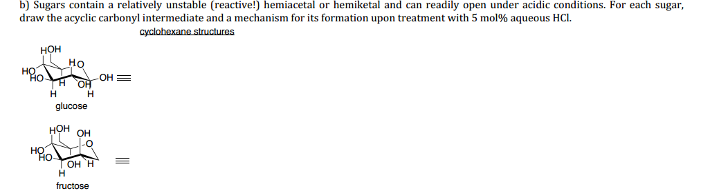 Draw the acyclic carbonyl intermediate and a | Chegg.com