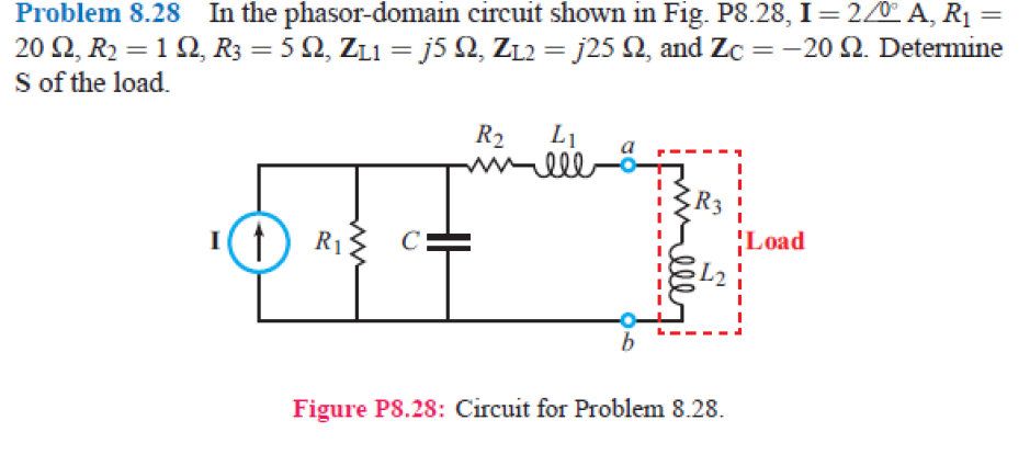 Solved In the phasor-domain circuit shown in Fig. P8.28, I = | Chegg.com