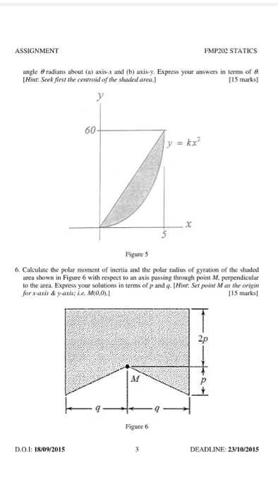 Solved ASSIGNMENT FMP202 STATICS FMP202 STATICS ASSIGNMENT | Chegg.com