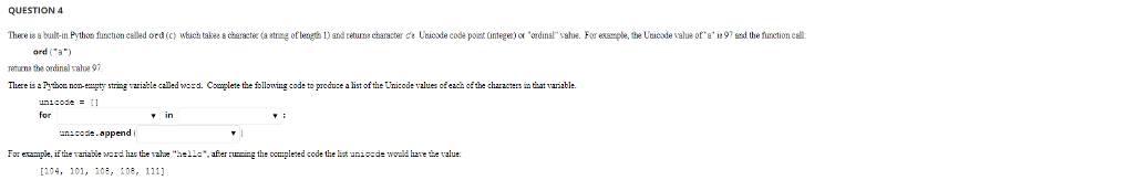 Solved QUESTION 4 Thece is a bul-in Python function called | Chegg.com
