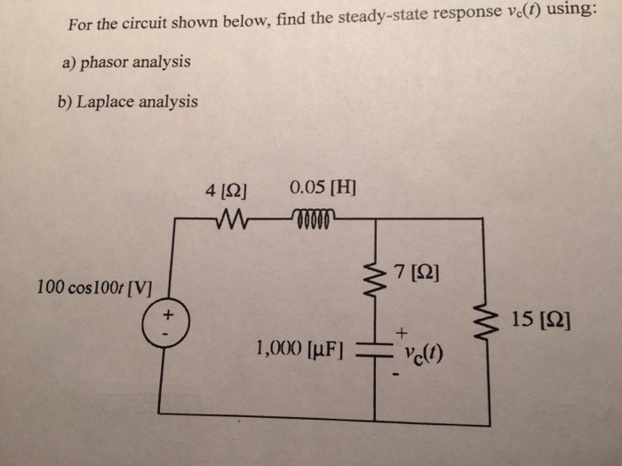 Solved For the circuit shown below, find the steady-state | Chegg.com
