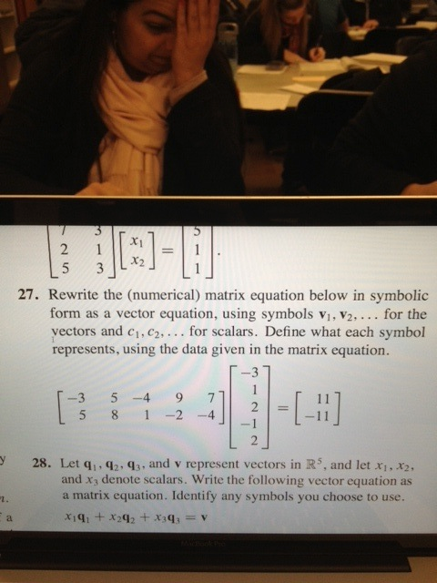 Solved Rewrite the (numerical) matrix equation below in | Chegg.com