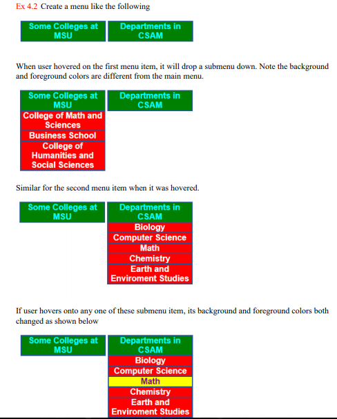 Ex-4.1 create a web page like the following. Note the | Chegg.com