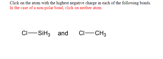 Solved Click on the atom with the highest negative charge in | Chegg.com
