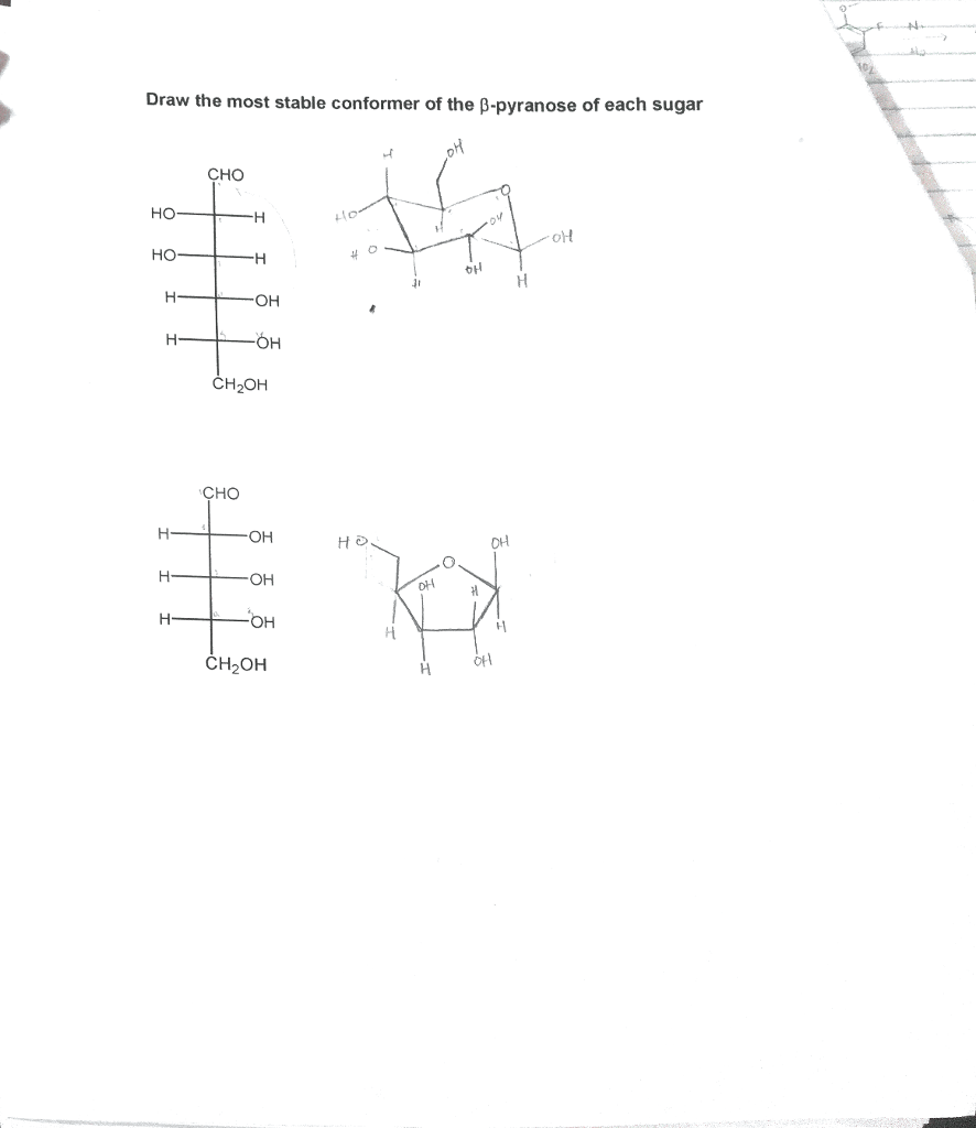 Solved Draw the most stable conformer of the Beta-pyranose | Chegg.com