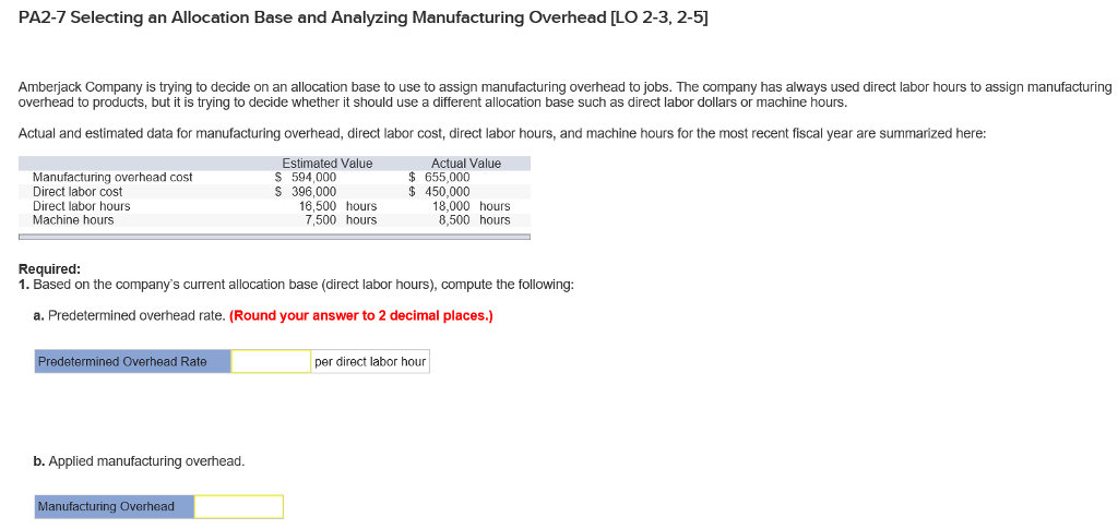 Solved PA2-7 Selecting an Allocation Base and Analyzing | Chegg.com