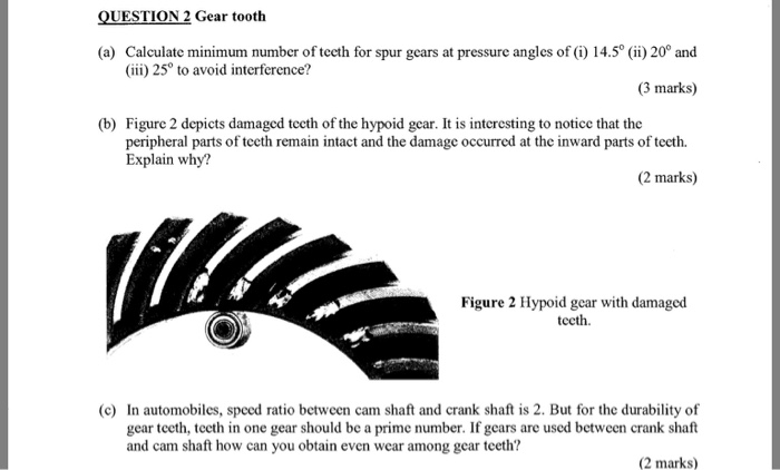Solved Calculate minimum number of teeth for spur gears at | Chegg.com