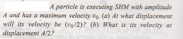 Solved A particle is executing SHM with amplitude A and has | Chegg.com