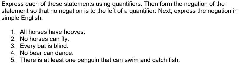 Solved Express Each Of These Statements Using Quantifiers