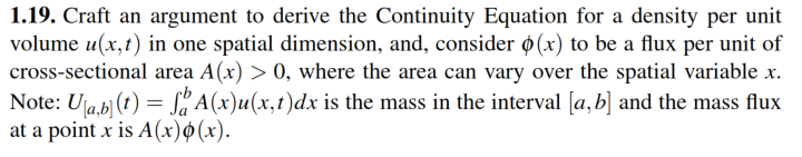 Solved Craft an argument to derive the Continuity Equation | Chegg.com