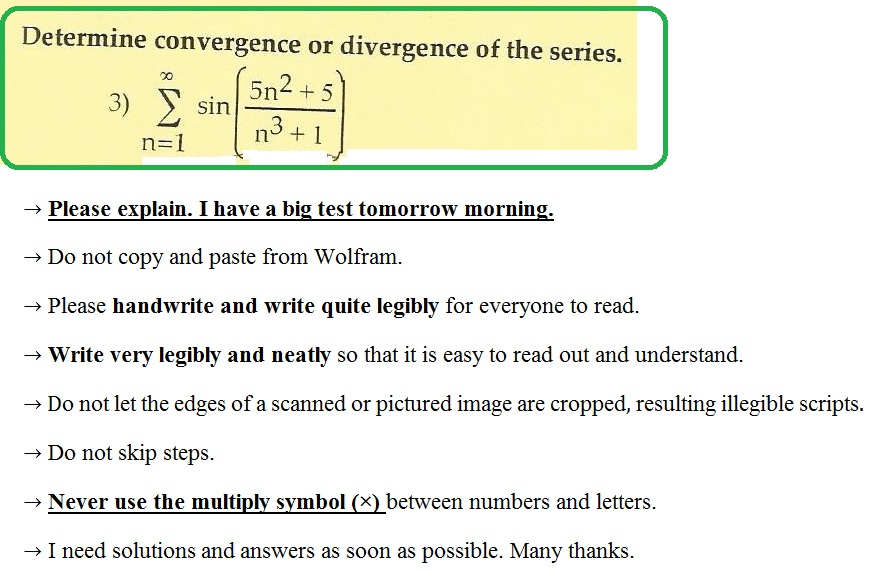 Solved Determine convergence or divergence of the series. | Chegg.com Solved Determine convergence or divergence of the series. | Chegg.com