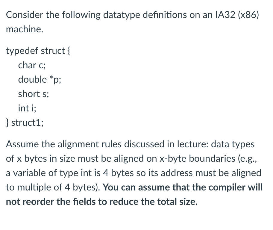Solved Consider The Following Datatype Definitions On An