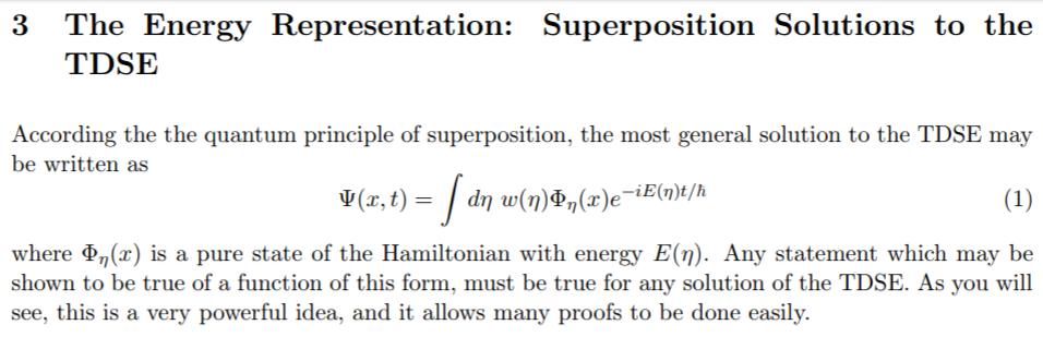 Solved 3 The Energy Representation Superposition Solutions