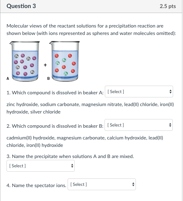 Solved Select the net ionic equation for the reaction | Chegg.com