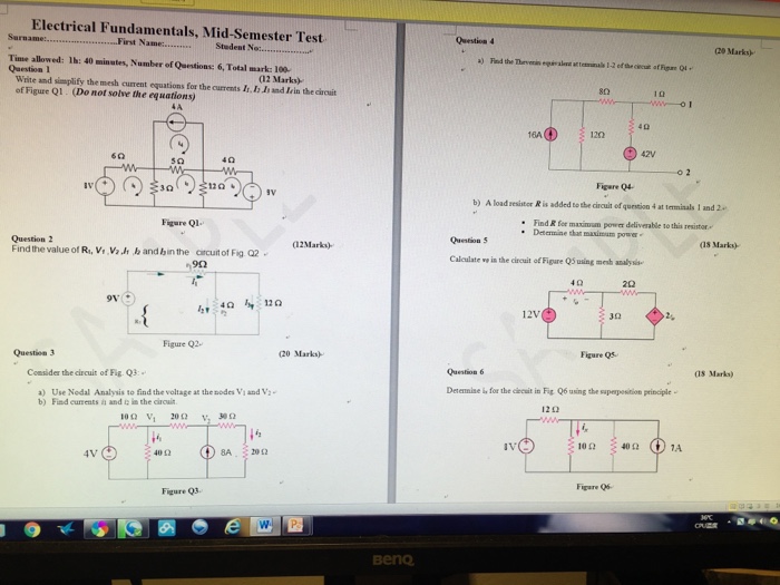 Solved Electrical Fundamentals, Mid-Semester Test First | Chegg.com