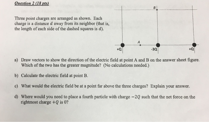 Solved Three point charges are arranged as shown. Each | Chegg.com