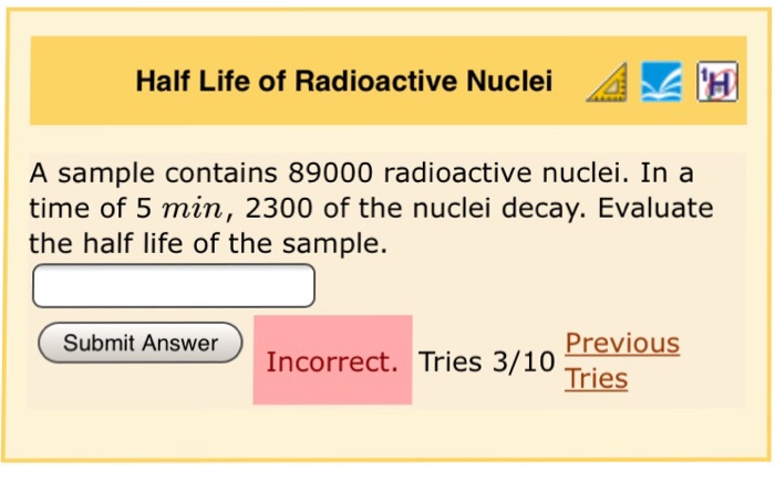 Solved A sample contains 89000 radioactive nuclei. In a time | Chegg.com