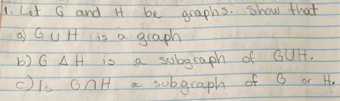 Let G and H be graphs. Show that a) G H is a graph | Chegg.com
