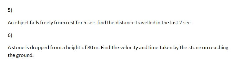 Solved An object falls freely from rest for 5 sec. find the | Chegg.com