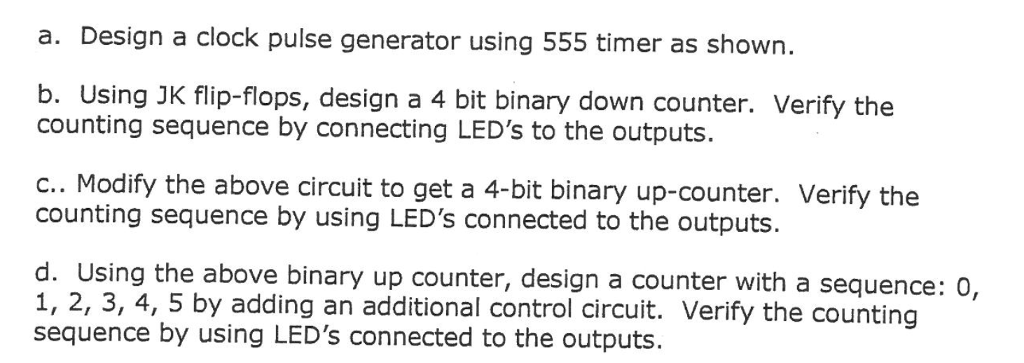 Solved Design a clock pulse generator using 555 timer as | Chegg.com