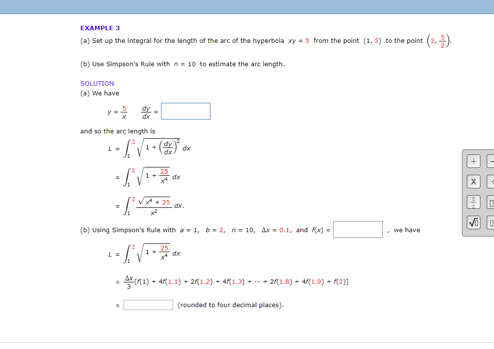 Solved EXAMPLE 3 (a) Set up the integral for the length of | Chegg.com
