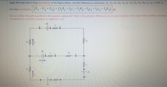 Solved Apply the loop rule to loop abcdefghija in the figure | Chegg.com