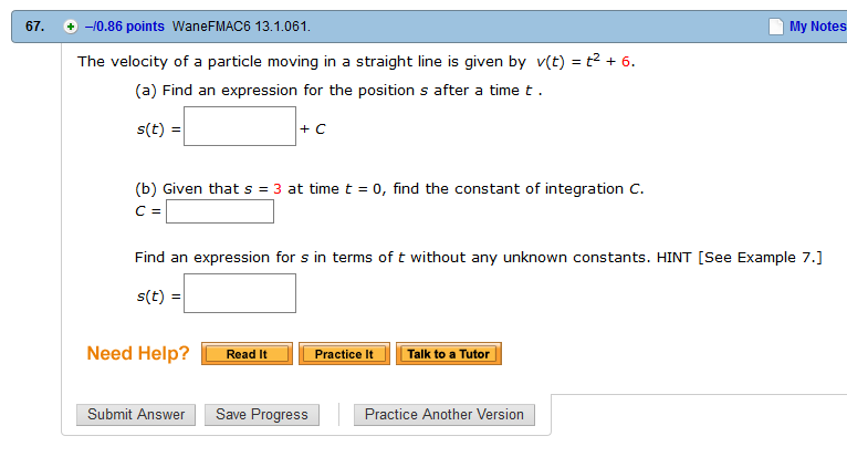 Solved The velocity of a particle moving in a straight line | Chegg.com
