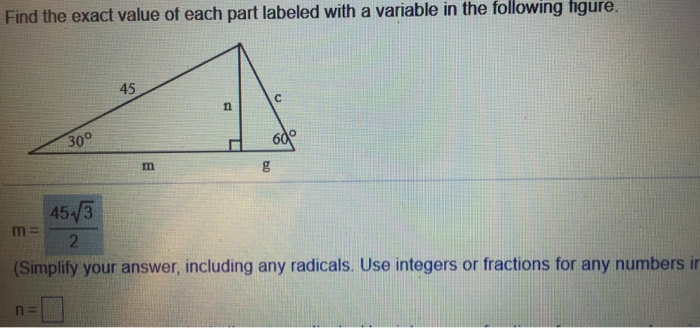 Solved Find the exact value of each part labeled with a | Chegg.com